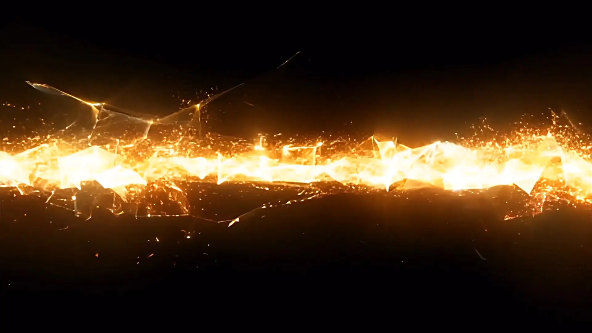 Golden Light Streak With Shattering Particles For Cinematic Title Animation | Videos